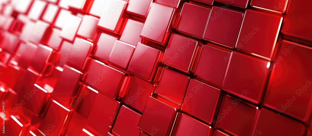 Abstract red mosaic background with digital LED squares Technology ...