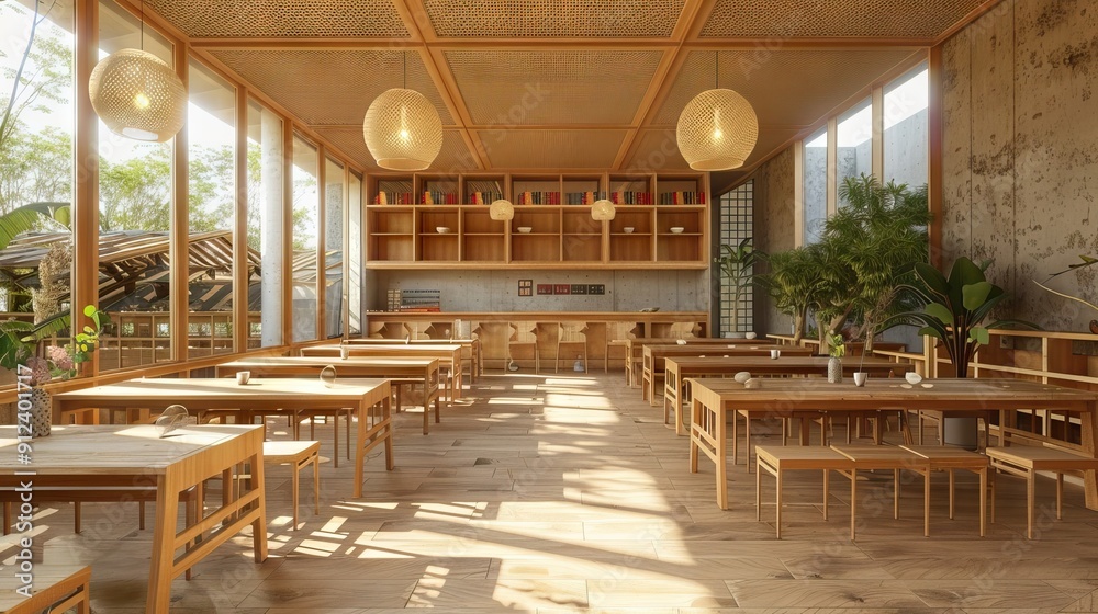 This photo shows a warm and inviting image of a traditional tea shop in ...
