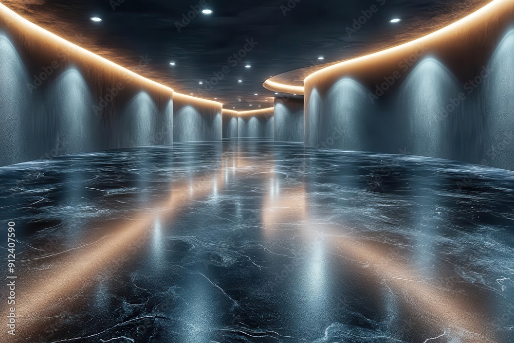 minimalist studio hdri 360degree panorama of sleek black environment ...