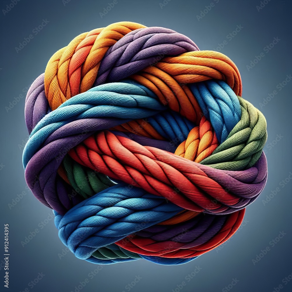 A thick multicolored rope, the strength of which varies in different ...