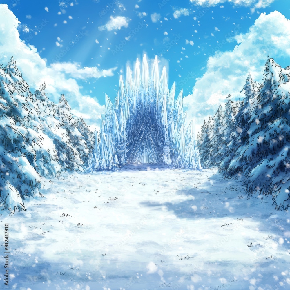 Throne of Winter: A Majestic Animated Snow Scene Featuring the Regal ...