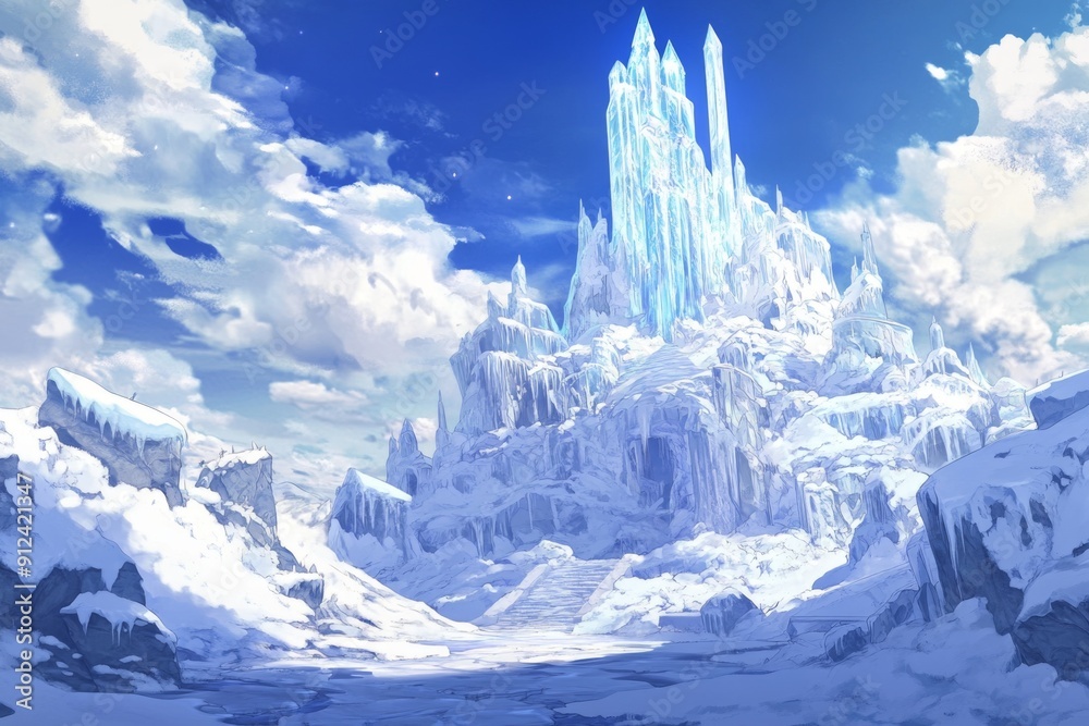 Throne of Winter: A Majestic Animated Snow Scene Featuring the Regal ...