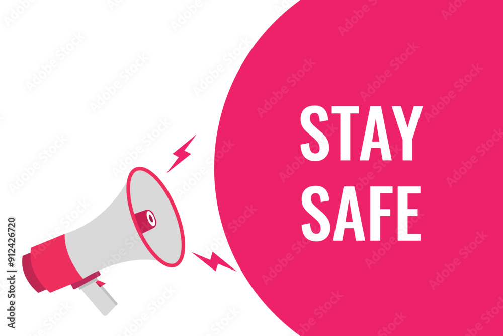 stay safe button, banner, label, template for website. stay safe text ...