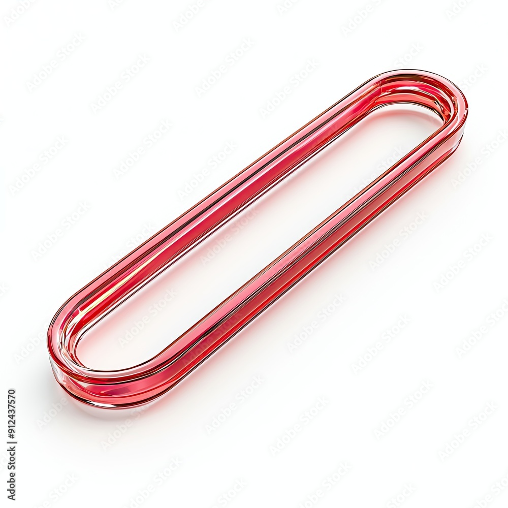 Isolated on white background a red paperclip, more clarity with clear ...