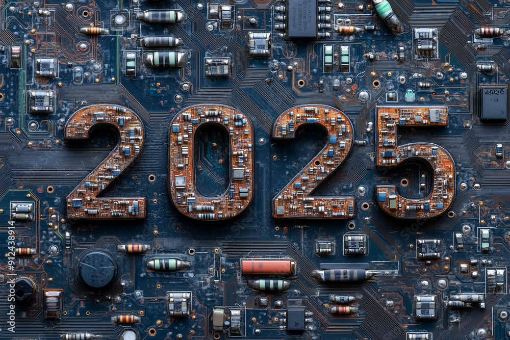 Foto de 2025 technology vision. Happy new year. Future tech age ...