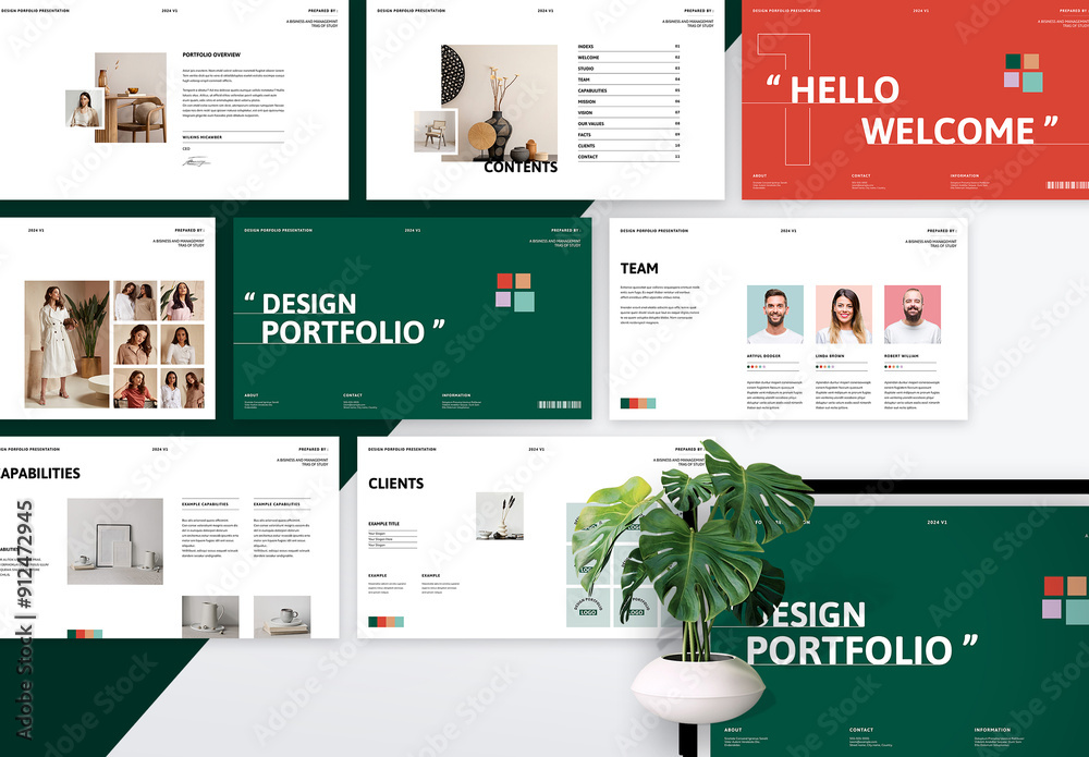 Design Portfolio Presentation Template Stock Template | Adobe Stock