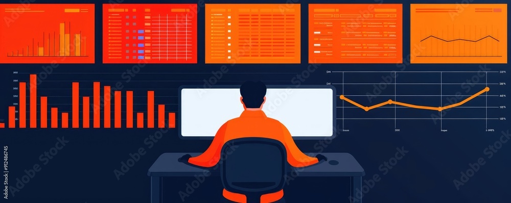 Detailed infographic on statistical methods with data patterns, sleek ...