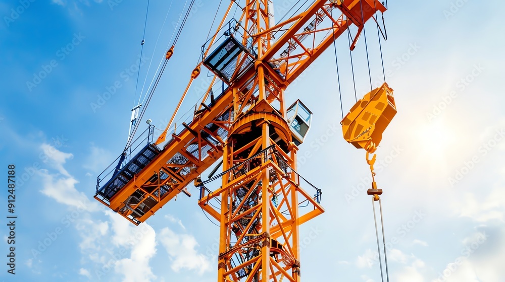 Tower crane lifting materials for a historic building restoration ...