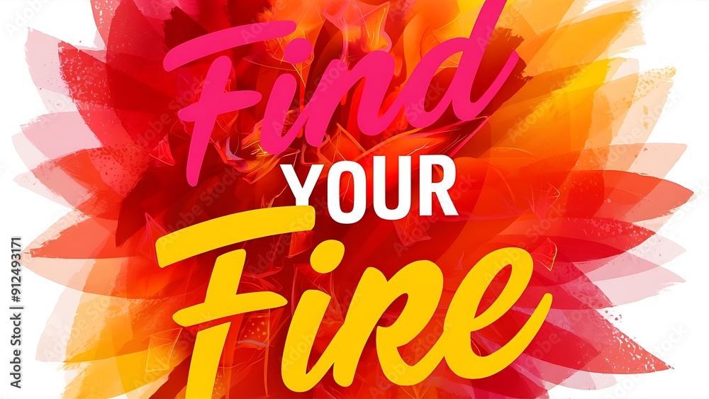 Find Your Fire colorful background and text (T-shirt Design ...
