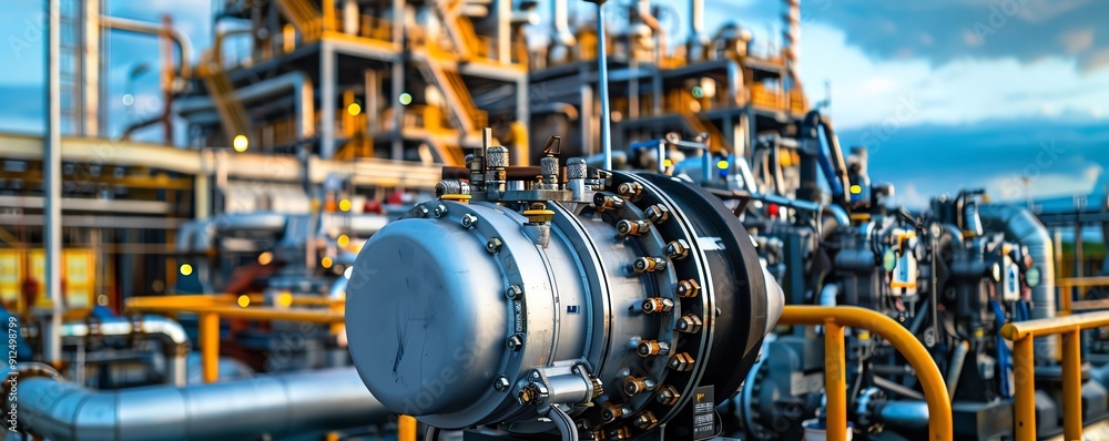 Large industrial compressor providing air for a manufacturing plant ...