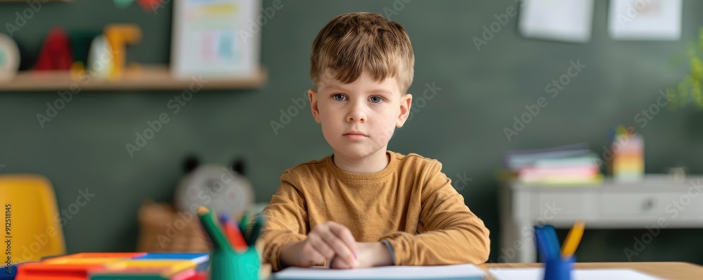 Child with Autism engaging with educational tools, learning progress ...