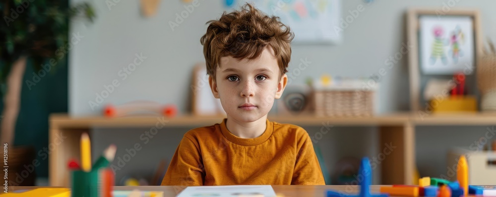 Child with Autism engaging with educational tools, learning progress ...