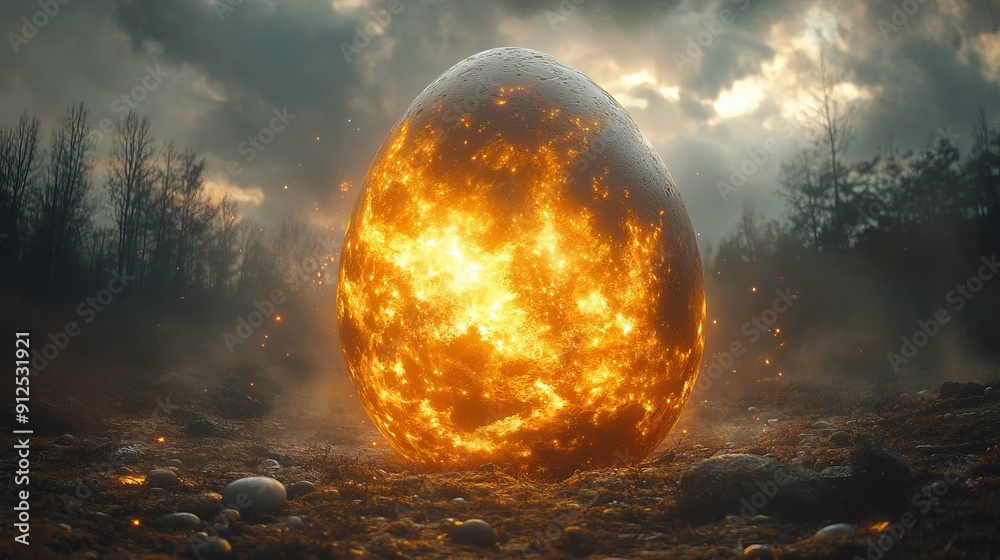 Egg transforming into a nutrient galaxy, protein nebulas and mineral ...