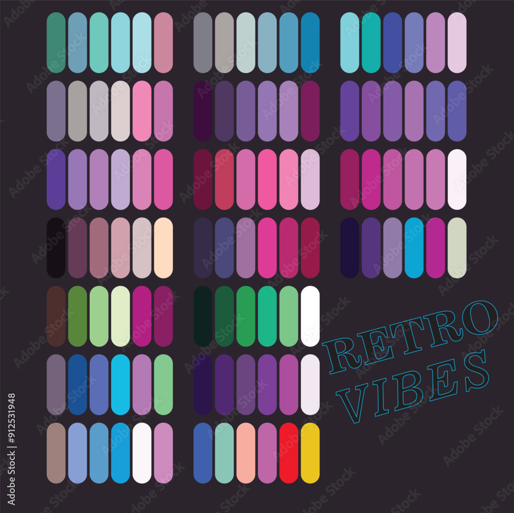 Vetor do Stock: 2024 color trends. Color palette in vibrant, bold ...