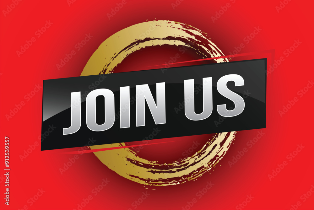 join us word concept vector illustration with modern futuristic 3d ...
