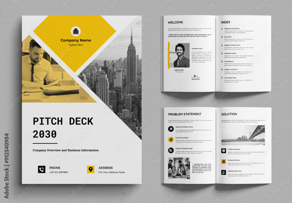 Pitch Deck Brochure Template Layout Stock Template | Adobe Stock