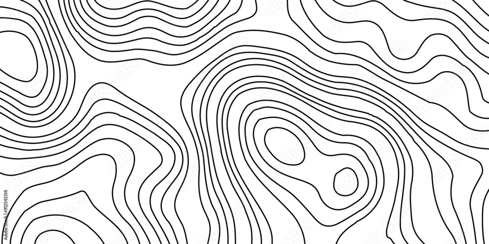 Topographic map. Geographic mountain relief.Black and white topography ...
