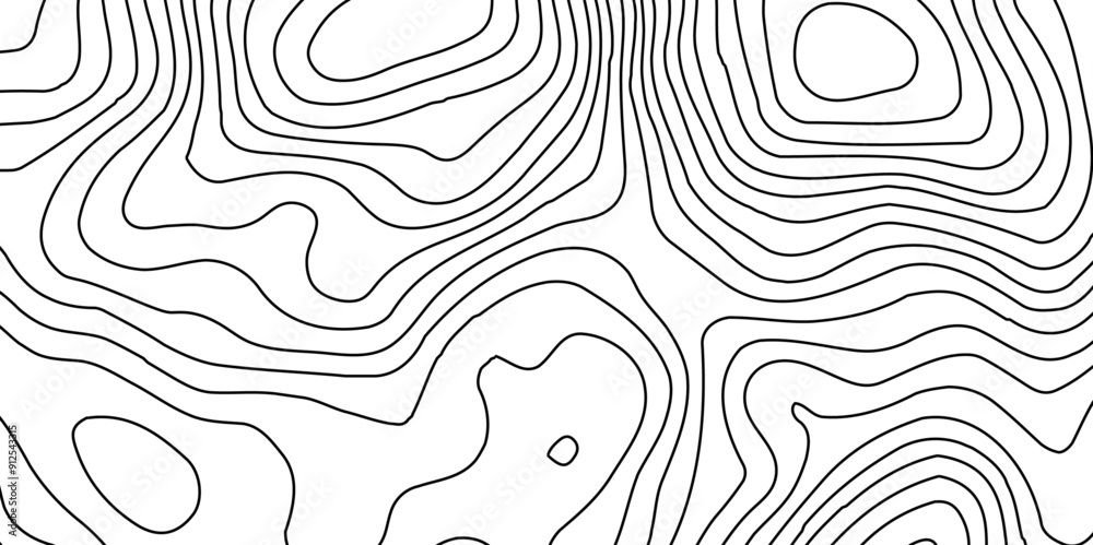 Topographic map. Geographic mountain relief.Black and white topography ...