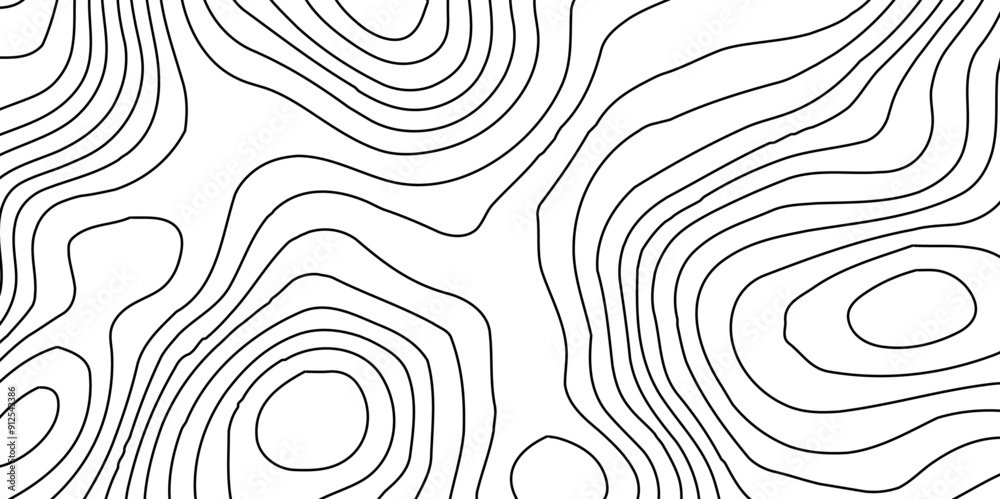 Topographic map. Geographic mountain relief.Black and white topography ...