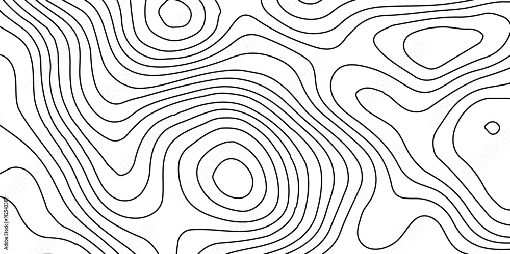 Topographic map. Geographic mountain relief.Black and white topography ...