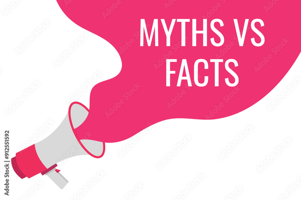 Vetor de myths vs facts button, banner, label, template for website ...