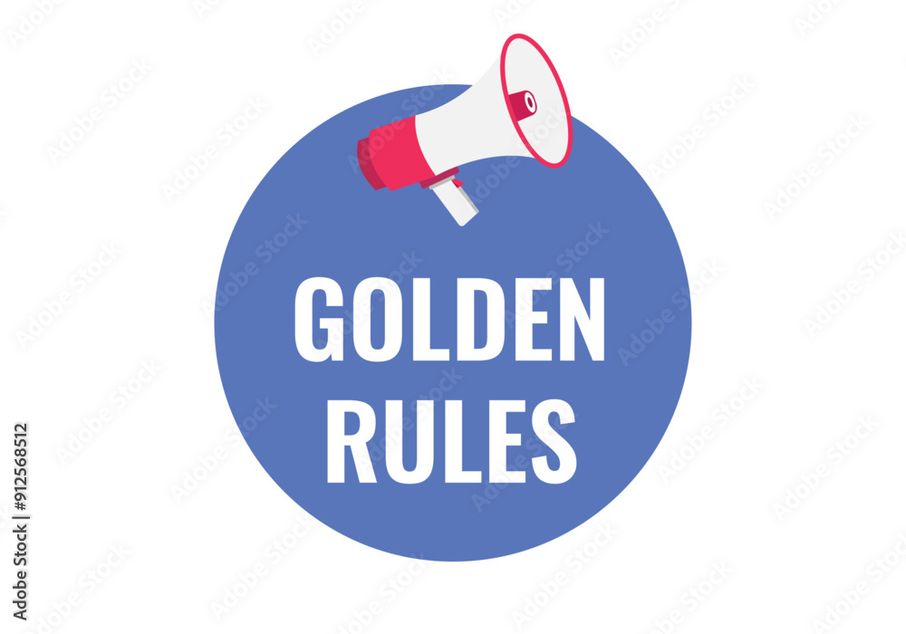 golden rules button, banner, label, template for website. golden rules ...