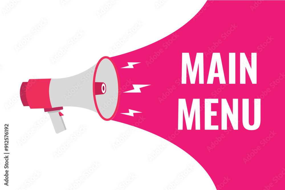 main menu button, banner, label, template for website. main menu text ...