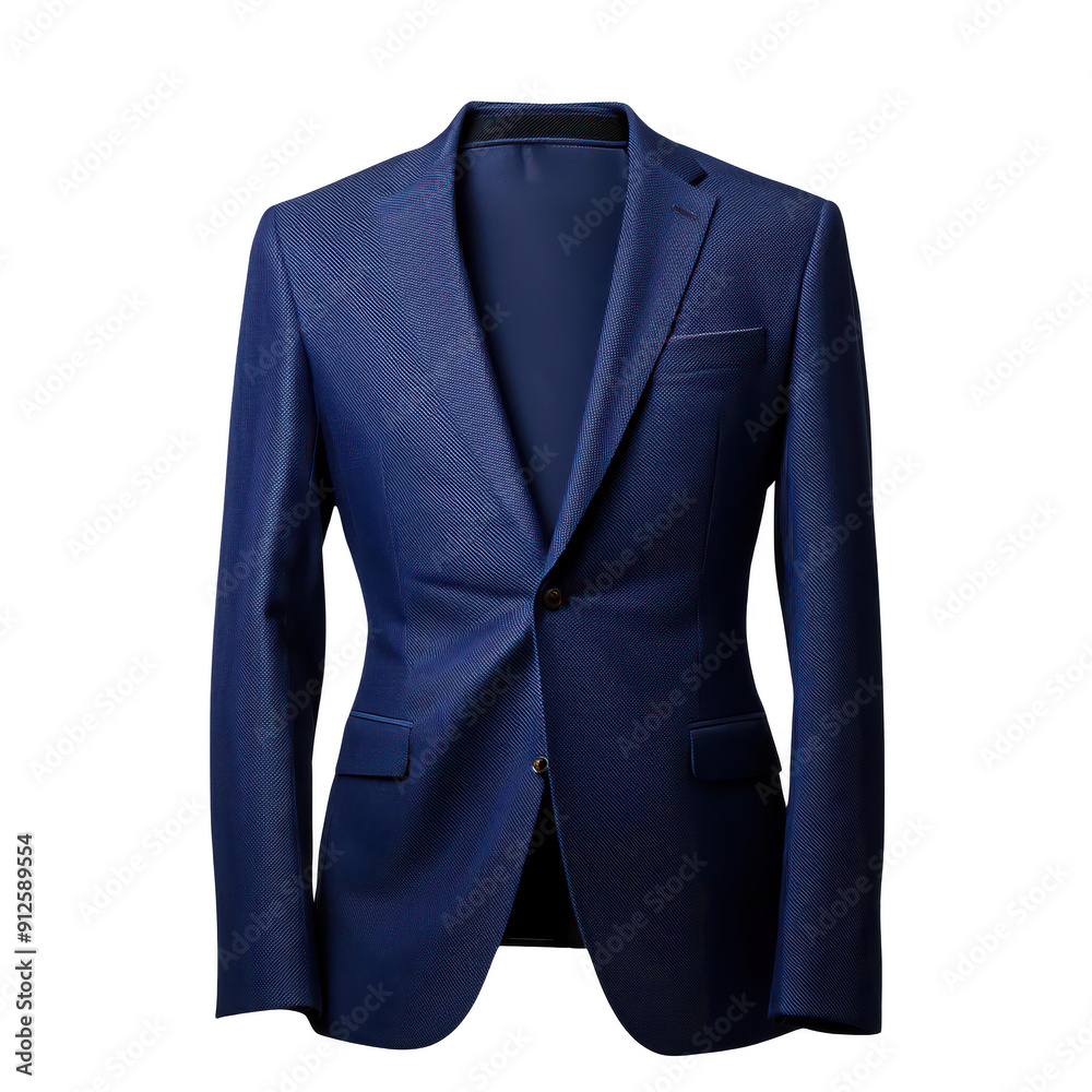 Stylish navy blue suit jacket, perfect for formal occasions and ...