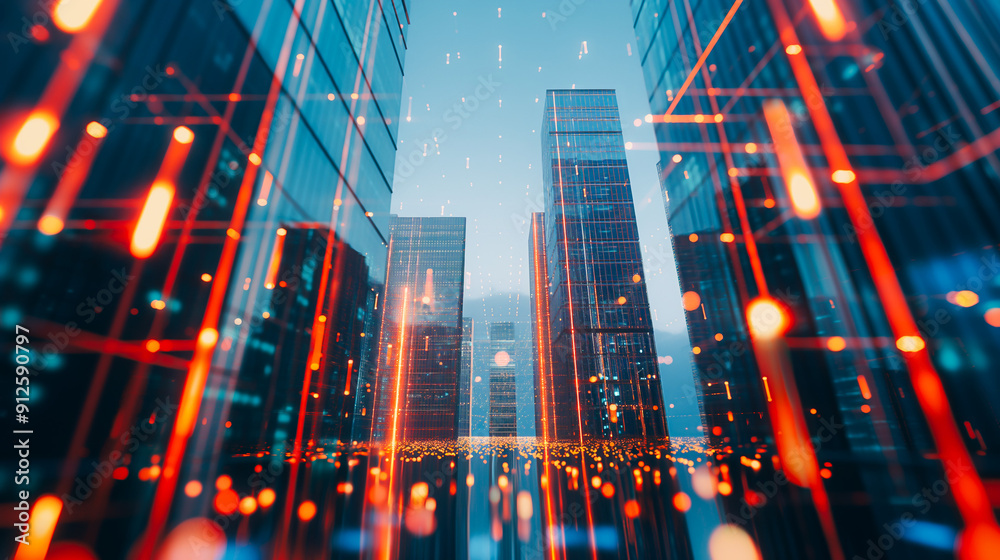 Futuristic High Tech City Concept, Immersive VR Phygital Virtual ...