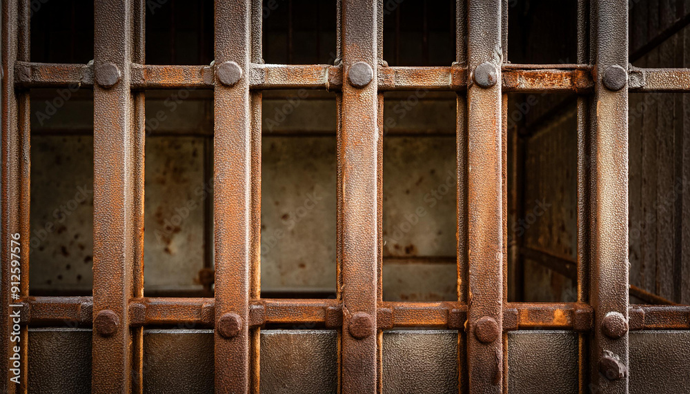 Rusting metal bars of jail cell. Prison Stock Photo | Adobe Stock