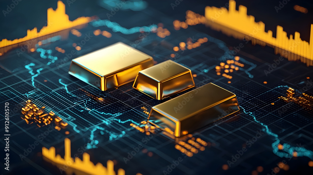 International Gold Market Trends Depicted by Rising Financial Graphs ...