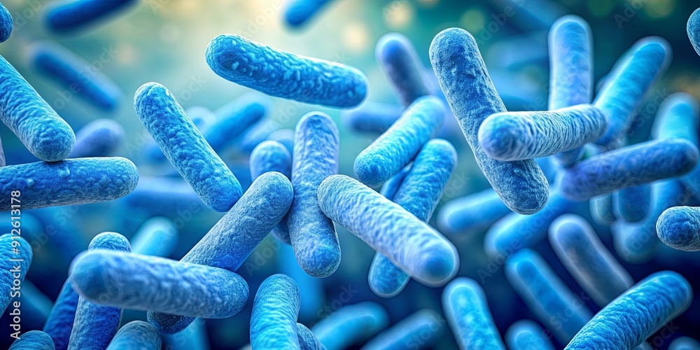 Probiotics Lactobacillus acidophilus in with blue color , healthy ...