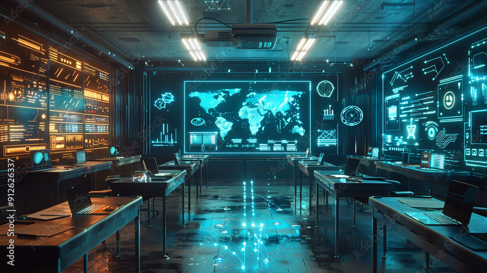 Digital classroom with AI-assisted teaching tools, advanced education ...