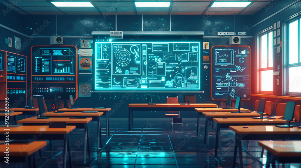 Digital classroom with AI-assisted teaching tools, advanced education ...