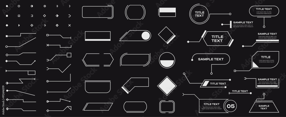 Callout elements. Text message boxes with arrows, info callout banners ...