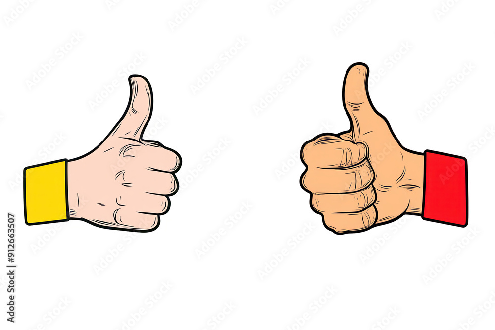 Hand Gesture Icons, depicting a do not touch sign and a thumbs up ...
