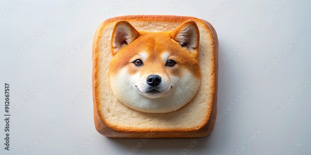 Realistic Shiba Inu-shaped bread for a food magazine photoshoot, Shiba ...