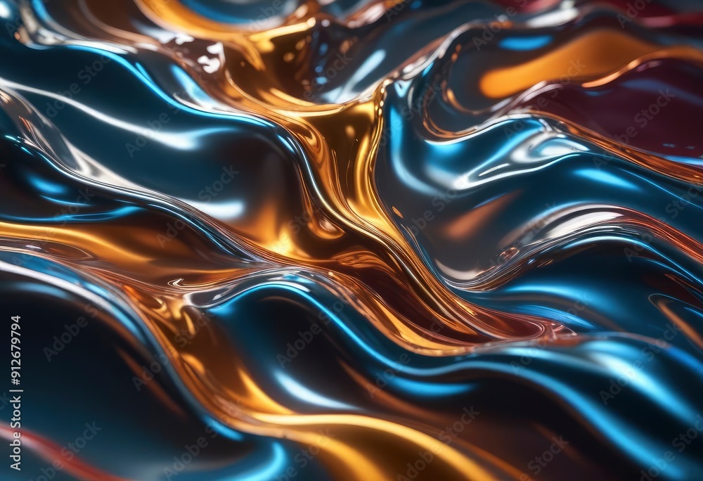 35mm film photography, liquid metal background featuring a dynamic flow ...
