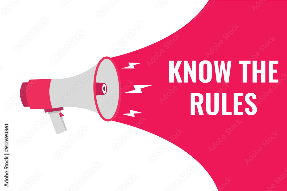 know the rules button, banner, label, template for website. know the ...