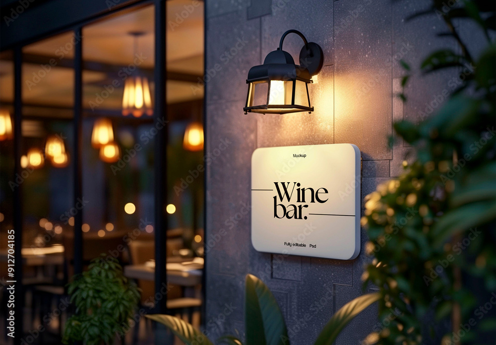 Restaurant Outdoor Sign Mockup with Generative AI Stock Template ...