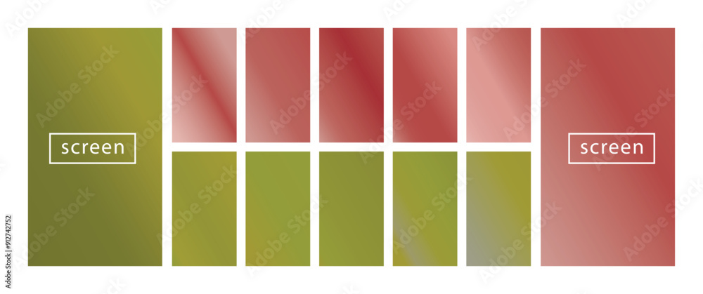 Mobile screen lock display collection of colorful backgrounds in trendy ...