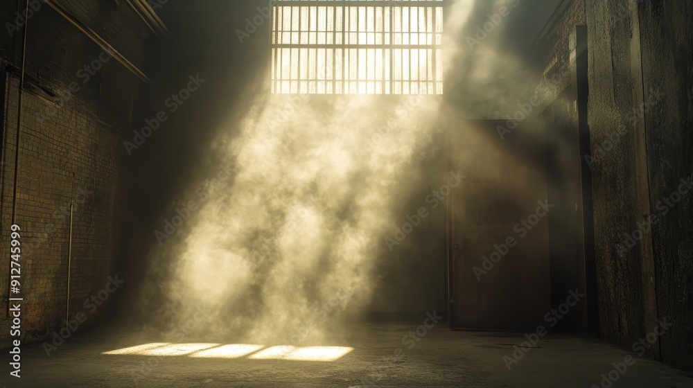 Sunbeams Through Dust in Abandoned Warehouse - A beam of sunlight ...