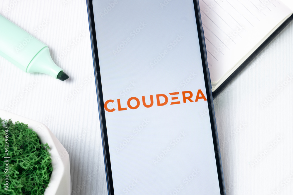 New York, USA - 1 August 2024: Cloudera Logo on Phone Screen, Icon on ...
