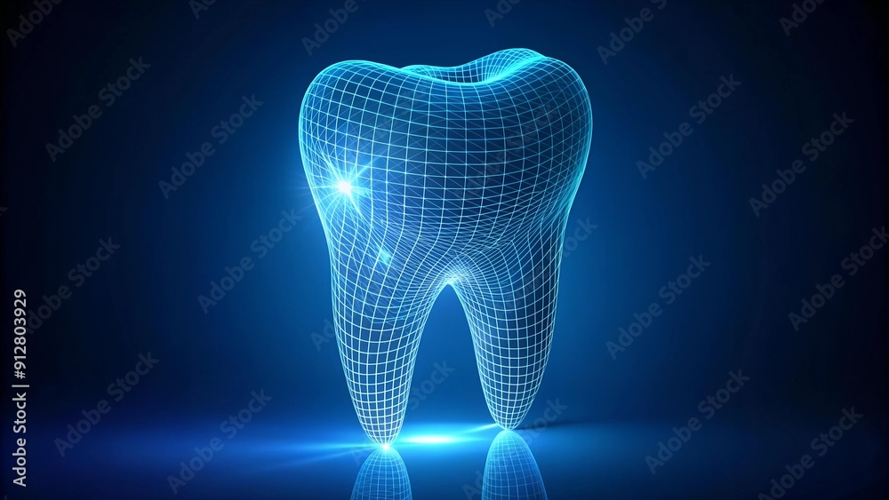 Digital Dental Anatomy: A Wireframe Tooth Under a Microscope AI ...
