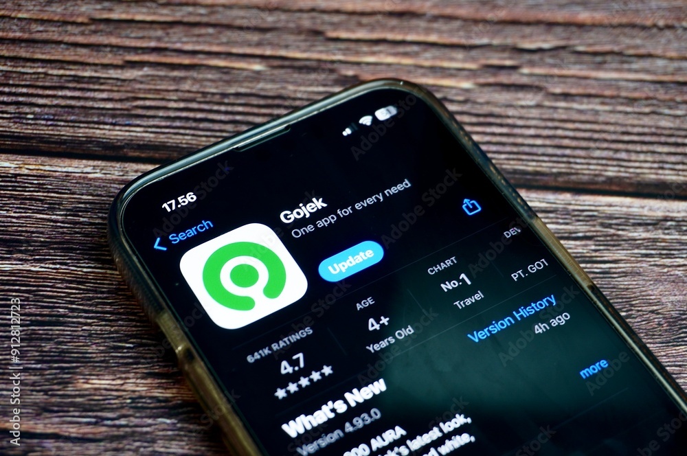 Jakarta, Indonesia - August 7th, 2024 - Gojek mobile application screen ...