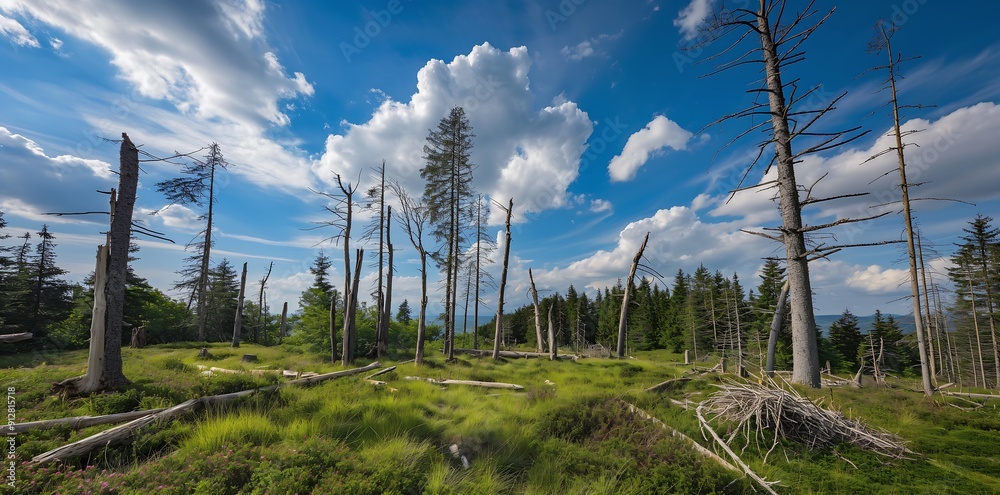 Black Forest, trees have been lost due to deforestation and forest ...