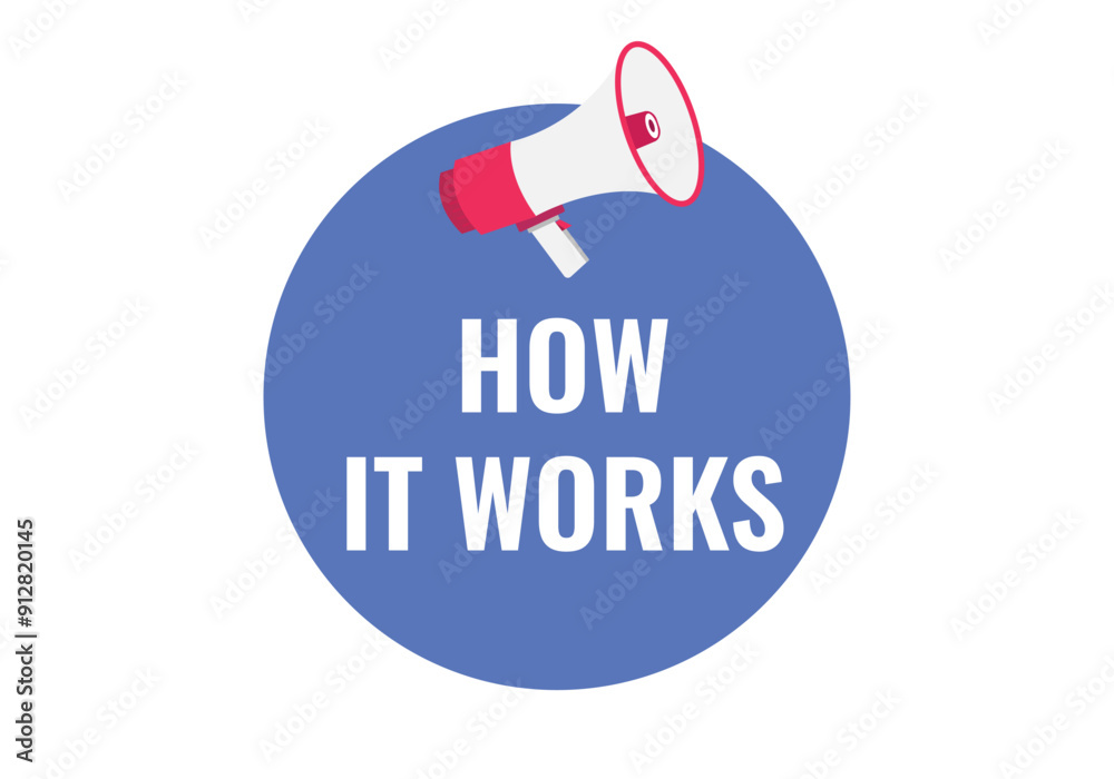 how it works button, banner, label, template for website. how it works ...