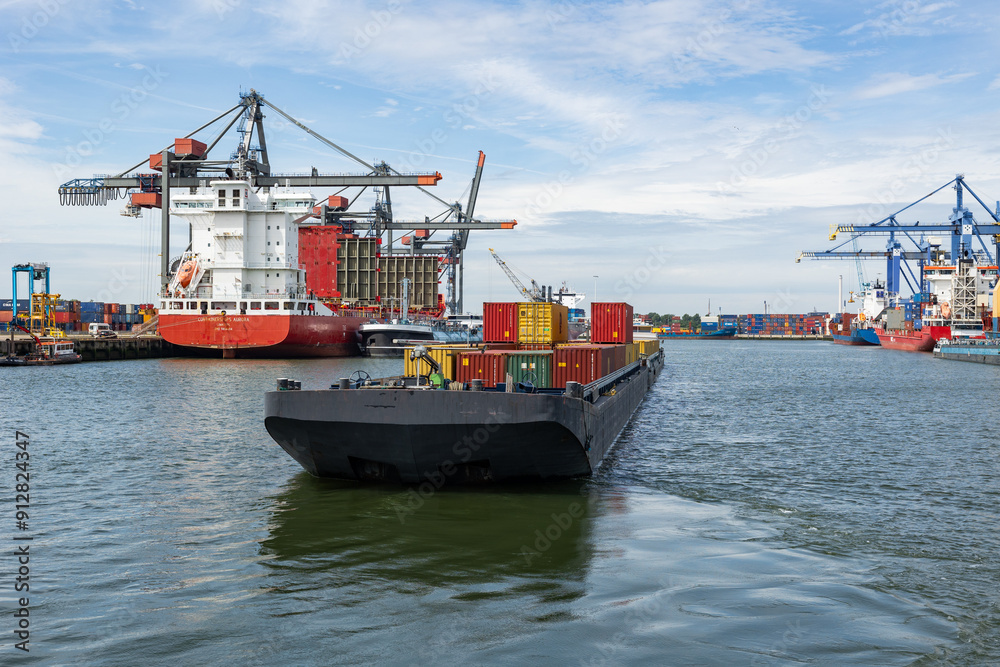 Netherlands Rotterdam July 2024 - Cargo terminal at the freight and ...