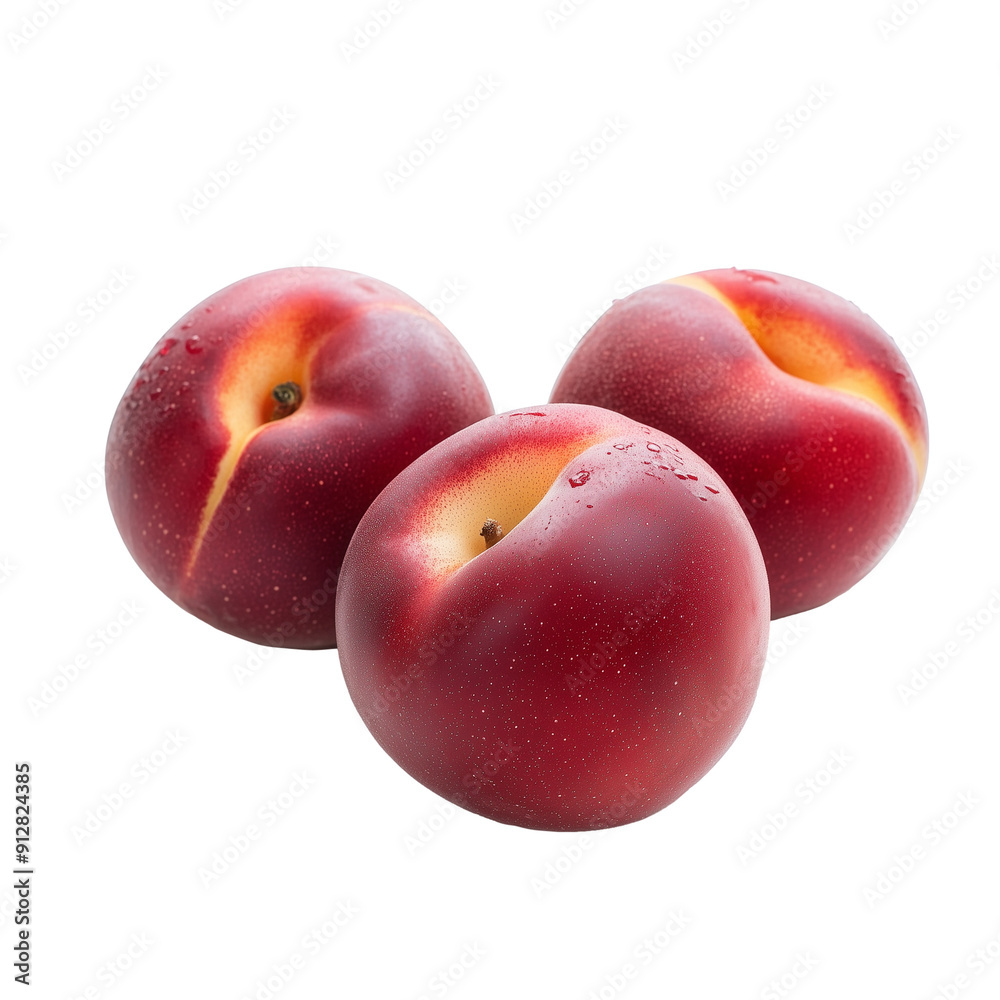 Peach, Plum, and Nectarine Fruits on a White Transparent Background PNG ...