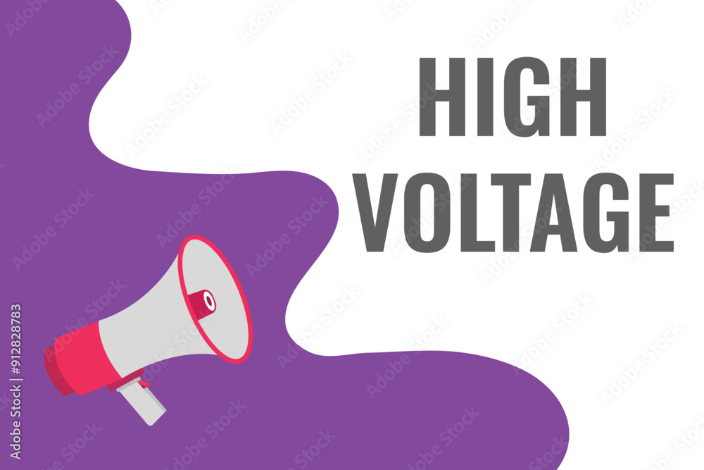 high voltage button, banner, label, template for website. high voltage ...